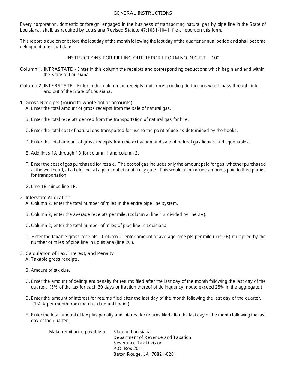 Download Instructions for Form R-9035, N.G.F.T.-100 Natural Gas ...