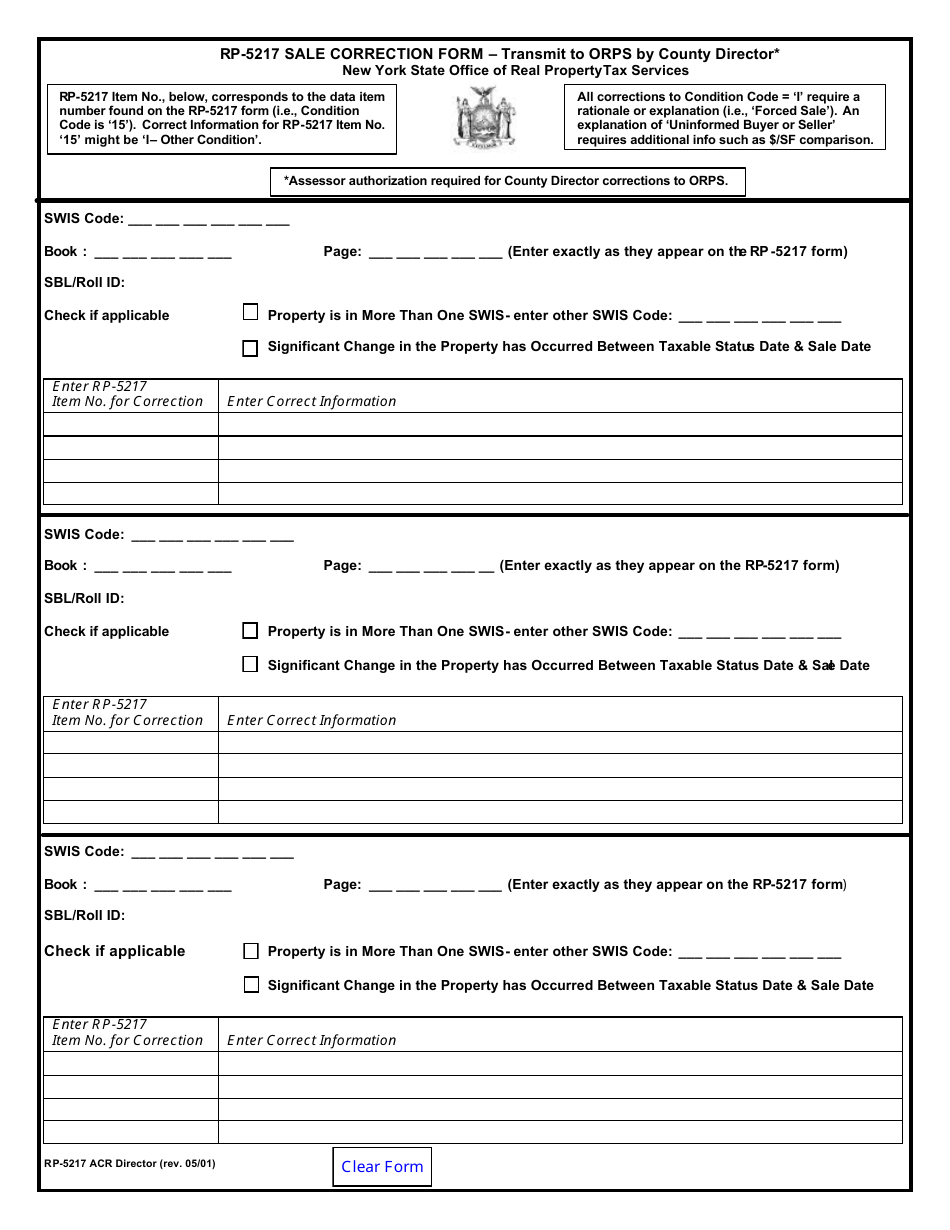 Form RP 5217 ACR Director Fill Out Sign Online And Download Fillable Form RP 5217 ACR Director Fill Out Sign Online And Download Fillable