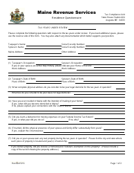 Maine Residence Questionnaire Form - Fill Out, Sign Online and Download ...