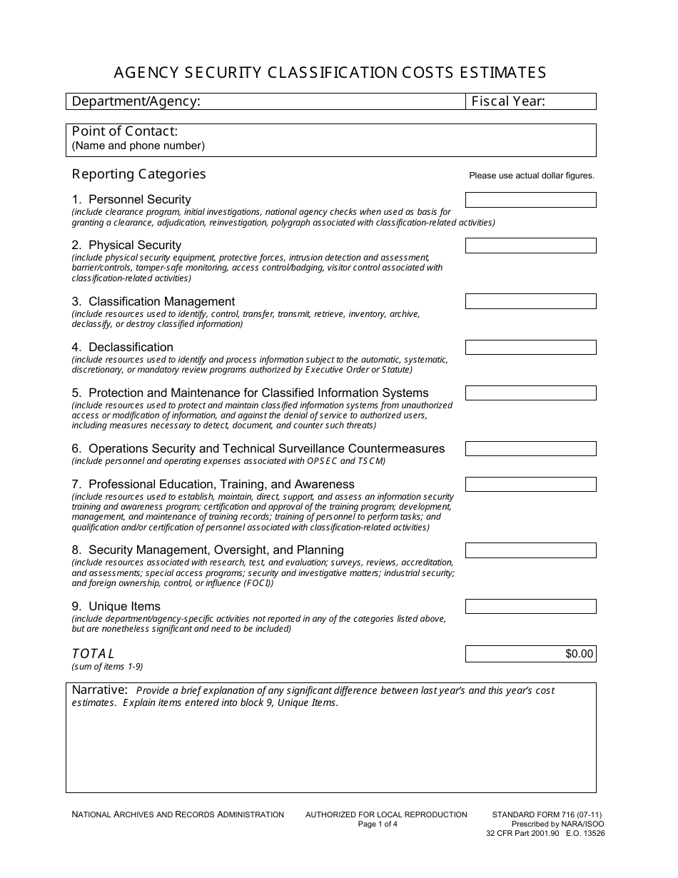 Form SF-716 - Fill Out, Sign Online and Download Fillable PDF ...