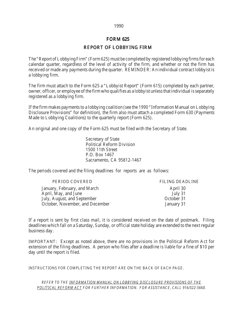 FPPC Form 625 - Fill Out, Sign Online and Download Printable PDF ...
