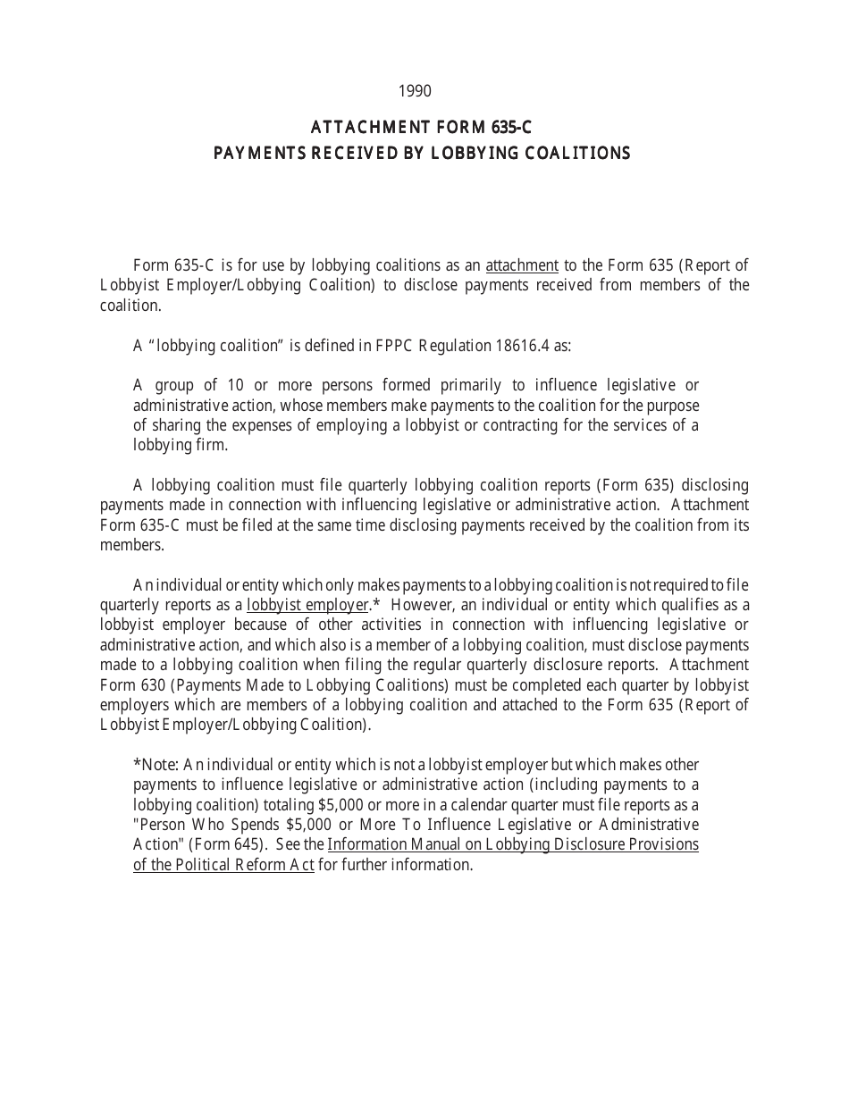FPPC Form 635-C - Fill Out, Sign Online and Download Printable PDF ...