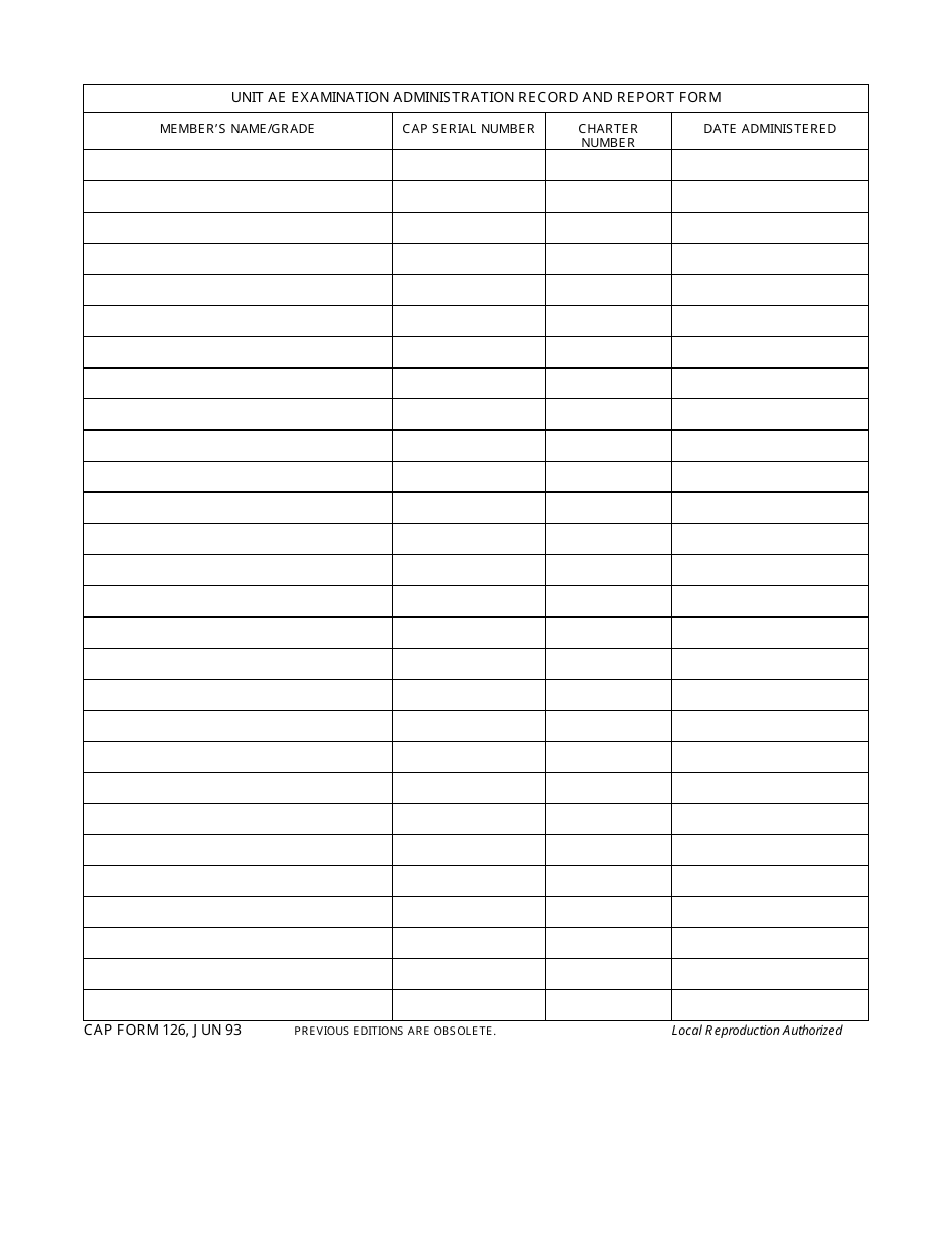 CAP Form 126 Fill Out Sign Online And Download Fillable PDF cap-form-126-fill-out-sign-online-and-download-fillable-pdf