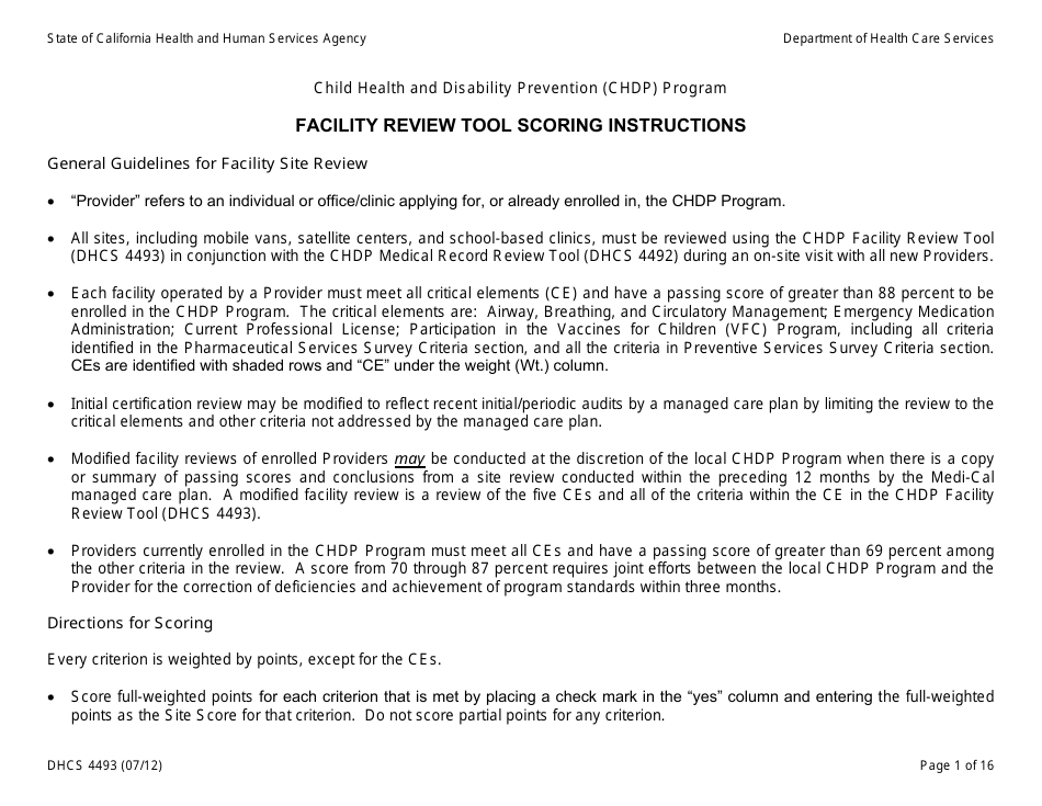 Form DHCS4493 - Fill Out, Sign Online and Download Fillable PDF ...