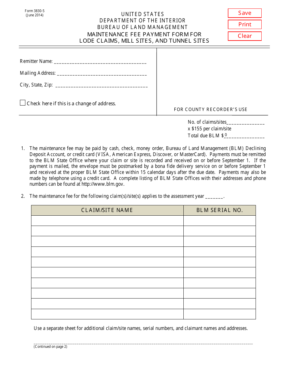 BLM Form 3830-5 - Fill Out, Sign Online and Download Fillable PDF ...