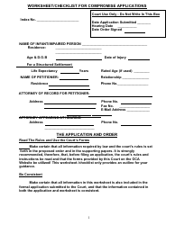 New York Worksheet/Checklist for Compromise Applications Template ...