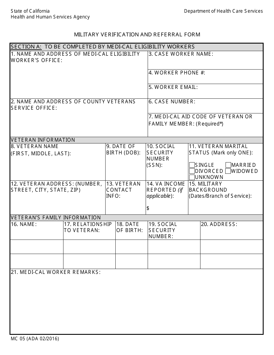 Form MC05 - Fill Out, Sign Online and Download Fillable PDF, California ...