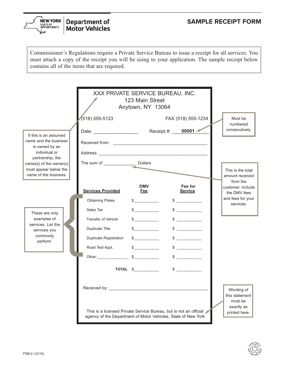 Form PSB-2 - Fill Out, Sign Online and Download Printable PDF, New York ...