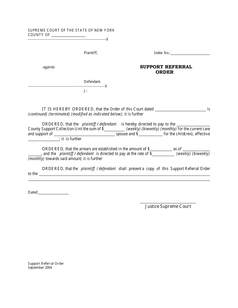 New York Support Referral Order Form - Fill Out, Sign Online and ...