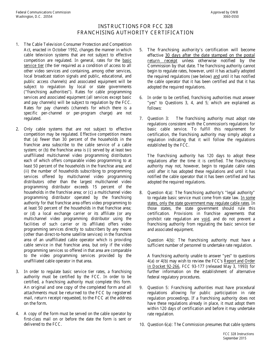 FCC Form 328 - Fill Out, Sign Online and Download Fillable PDF ...