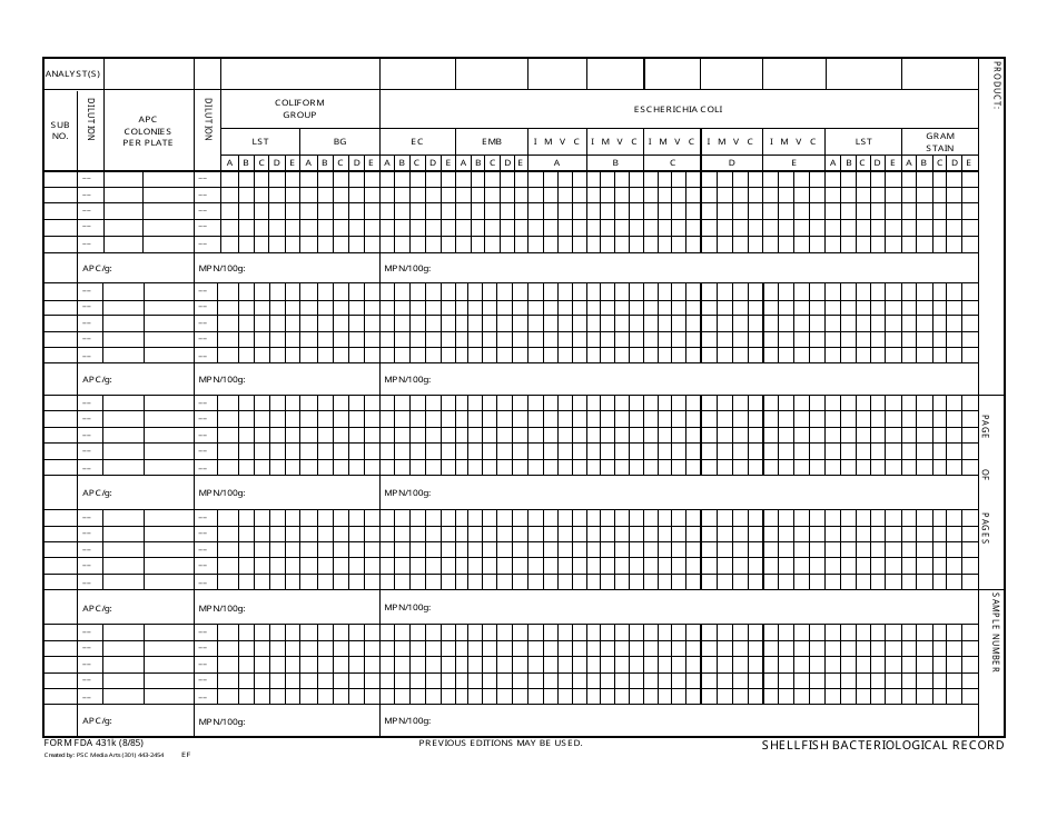 Form FDA431k - Fill Out, Sign Online and Download Printable PDF ...