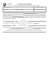 Form SF9686 (WH-47) Download Printable PDF or Fill Online Certificate ...