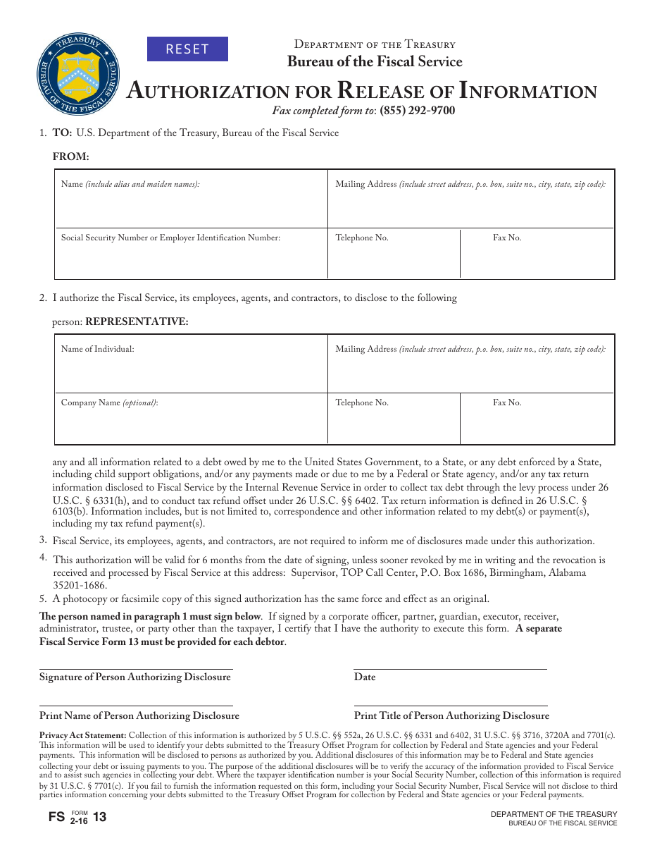 FS Form 13 - Fill Out, Sign Online and Download Fillable PDF ...