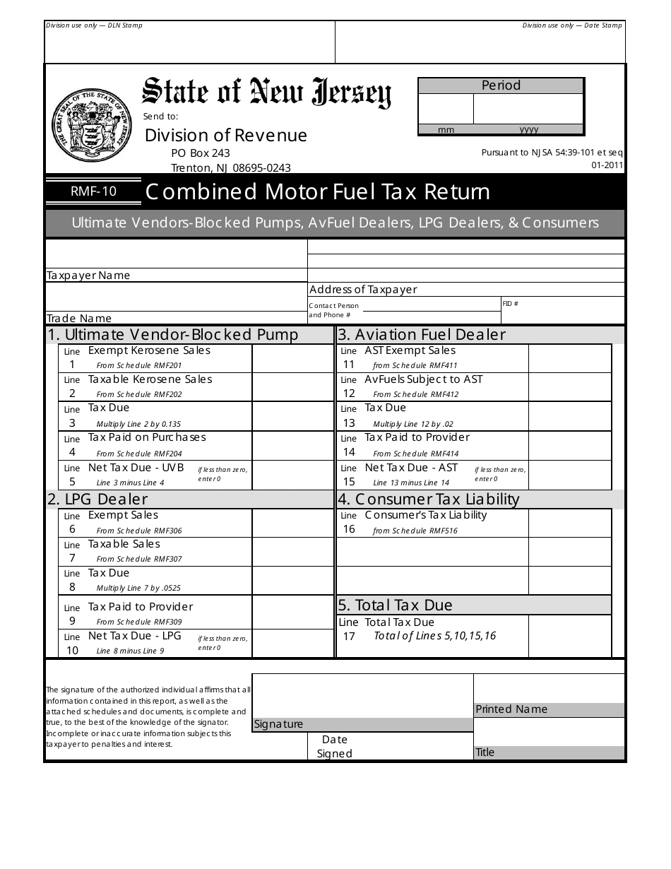 Form RMF-10 - Fill Out, Sign Online and Download Fillable PDF, New ...