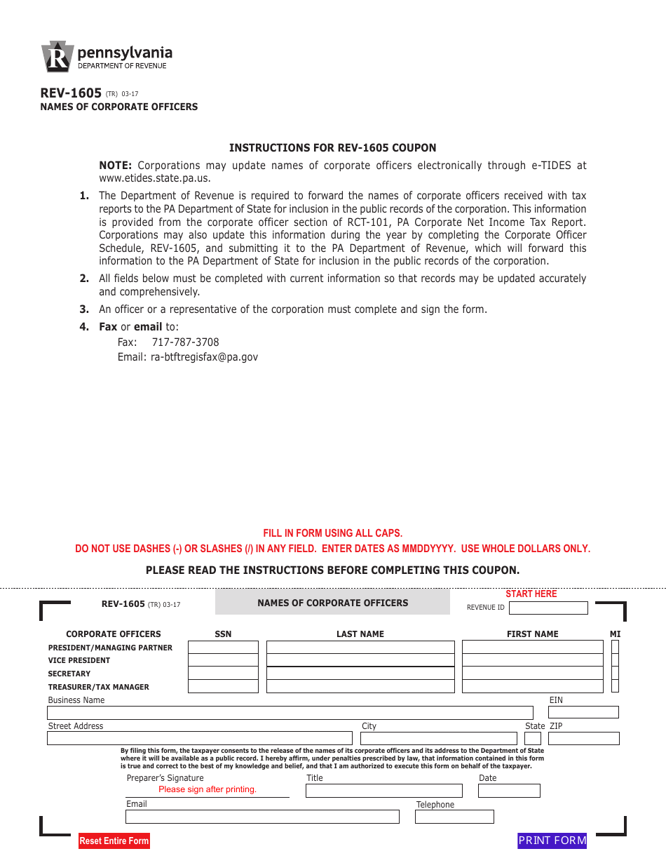 Form REV-1605 - Fill Out, Sign Online and Download Fillable PDF ...