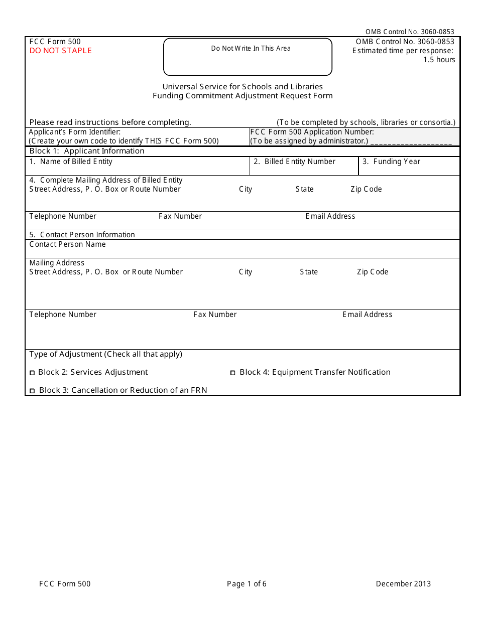 FCC Form 500 - Fill Out, Sign Online and Download Printable PDF ...