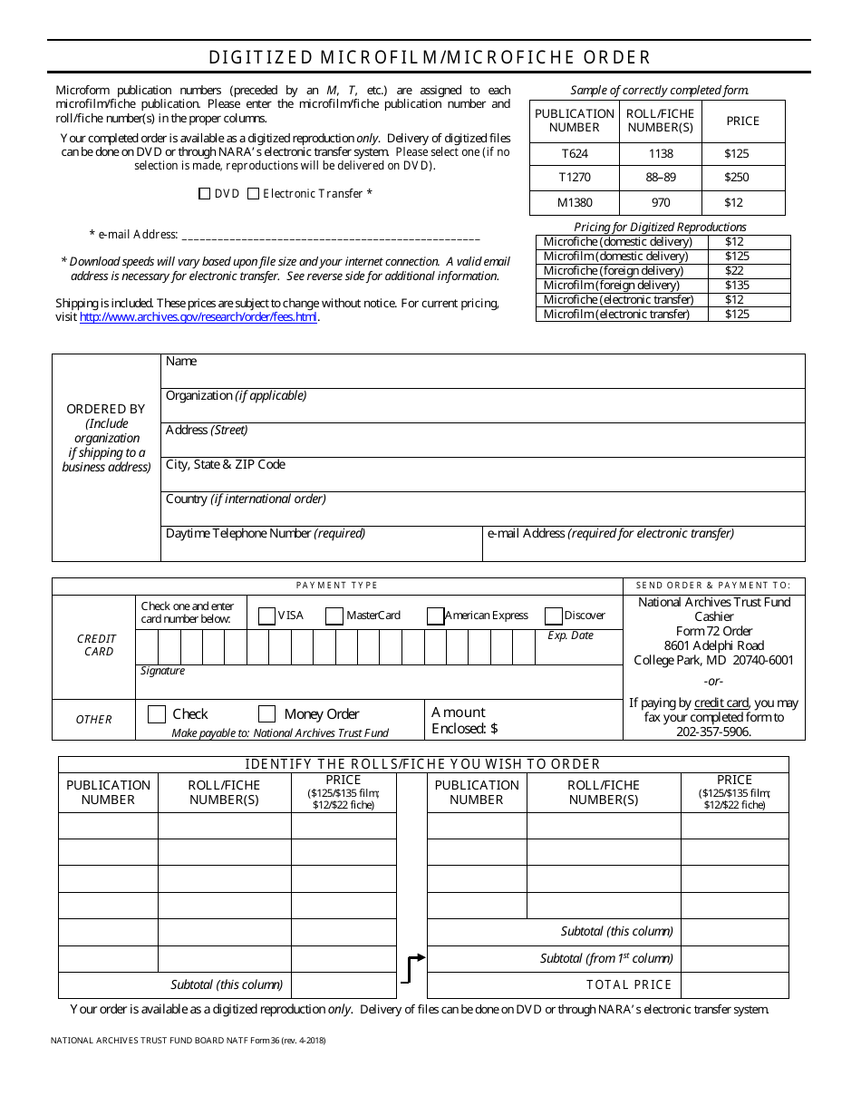 NATF Form 36 - Fill Out, Sign Online and Download Printable PDF ...