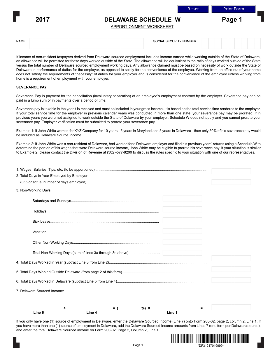 2017 Delaware Apportionment Worksheet - Fill Out, Sign Online and ...