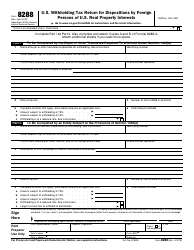 IRS Form 8288 Download Fillable PDF or Fill Online U.S. Withholding Tax ...