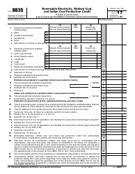 IRS Form 8835 Download Fillable PDF or Fill Online Renewable ...