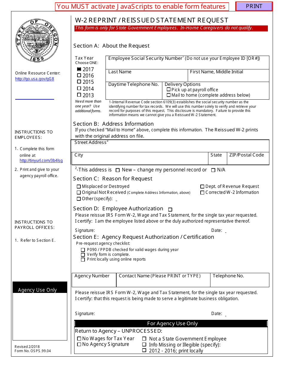 Form OSPS.9904 - Fill Out, Sign Online and Download Fillable PDF ...