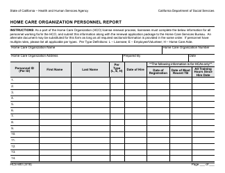Form LIC500 Download Fillable PDF or Fill Online Personnel Report ...