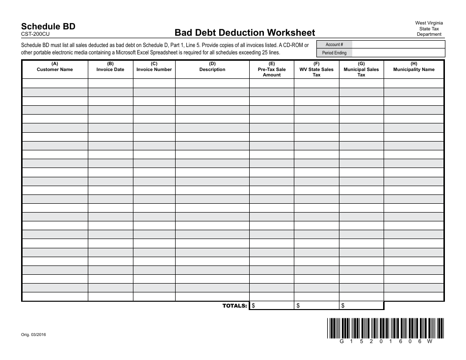 Form CST-200CU Schedule BD - Fill Out, Sign Online and Download ...