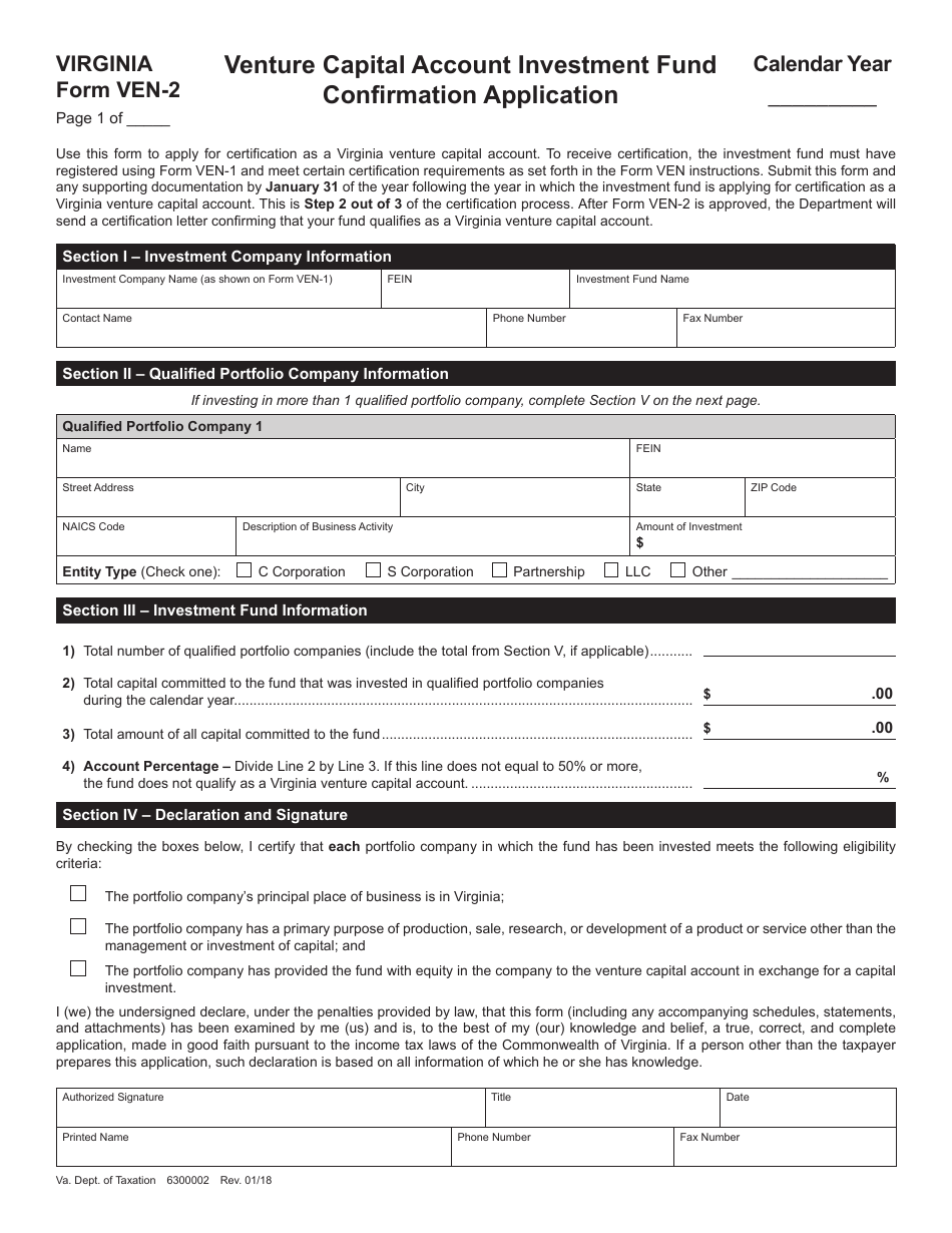 Form VEN-2 - Fill Out, Sign Online and Download Fillable PDF, Virginia ...