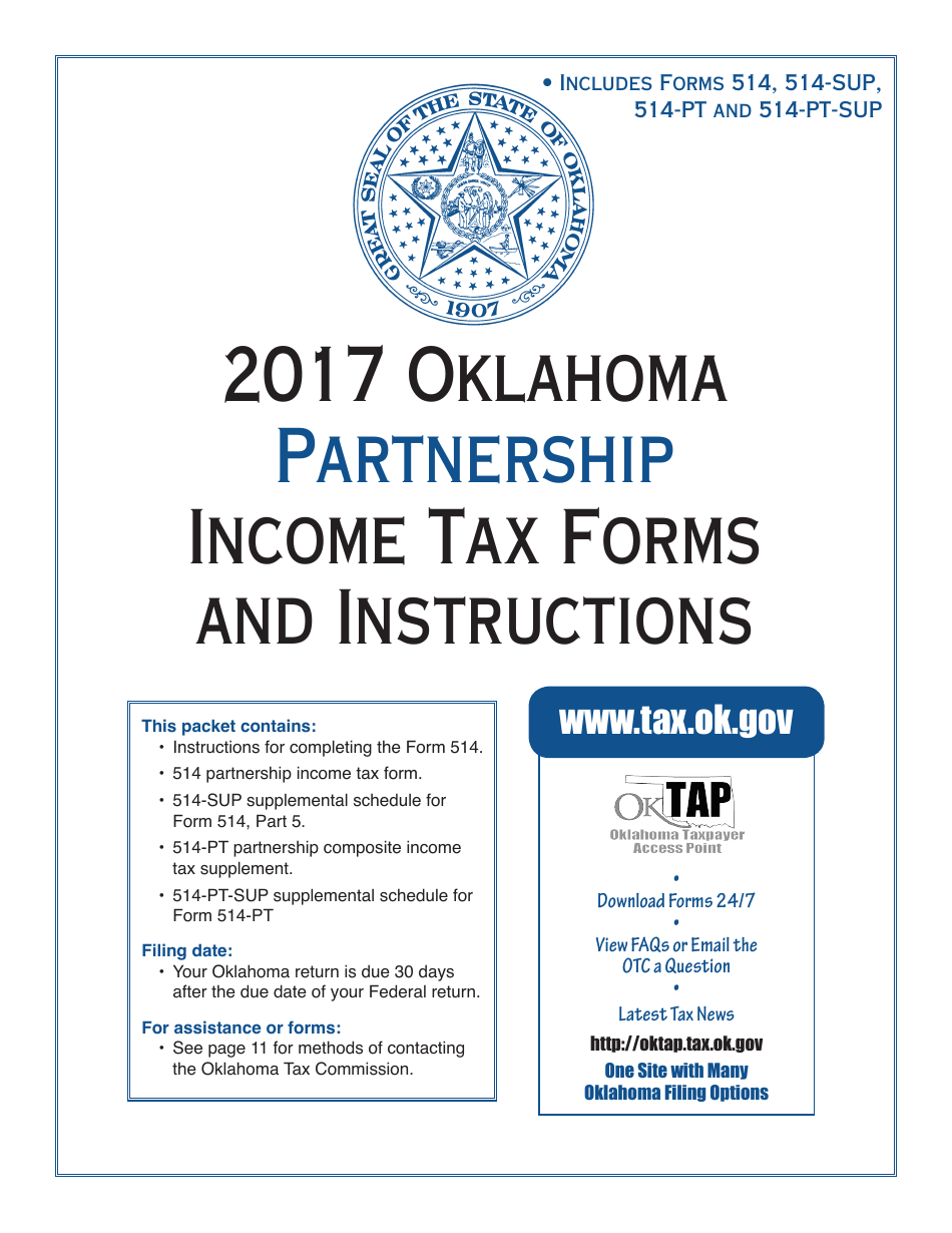 2017 Oklahoma Oklahoma Partnership Income Tax Forms and Instructions - Fill Out, Sign Online and ...