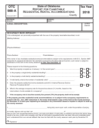OTC Form OTC988-A - 2018 - Fill Out, Sign Online and Download Fillable ...