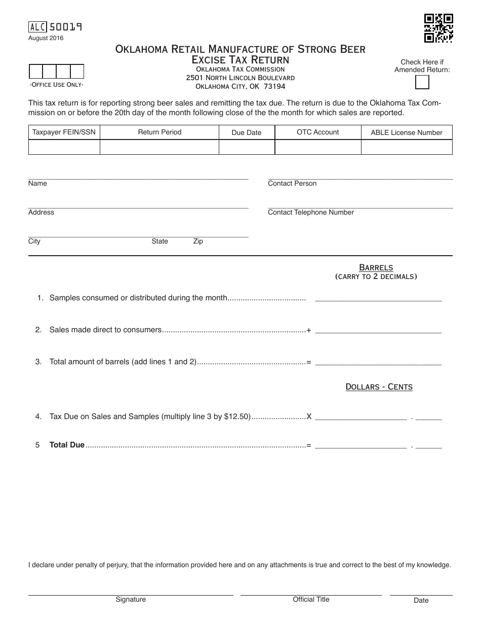 OTC Form ALC50019 - Fill Out, Sign Online and Download Fillable PDF ...