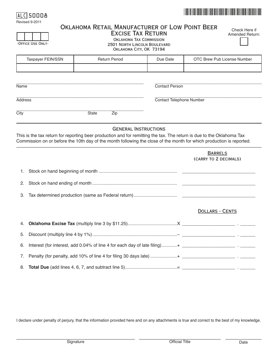 OTC Form ALC50008 - Fill Out, Sign Online and Download Fillable PDF ...