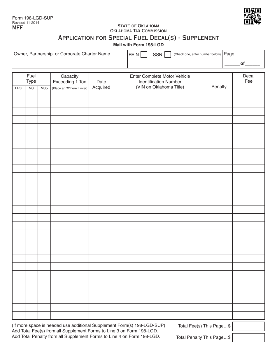 OTC Form 198-LGD-SUP - Fill Out, Sign Online and Download Fillable PDF ...