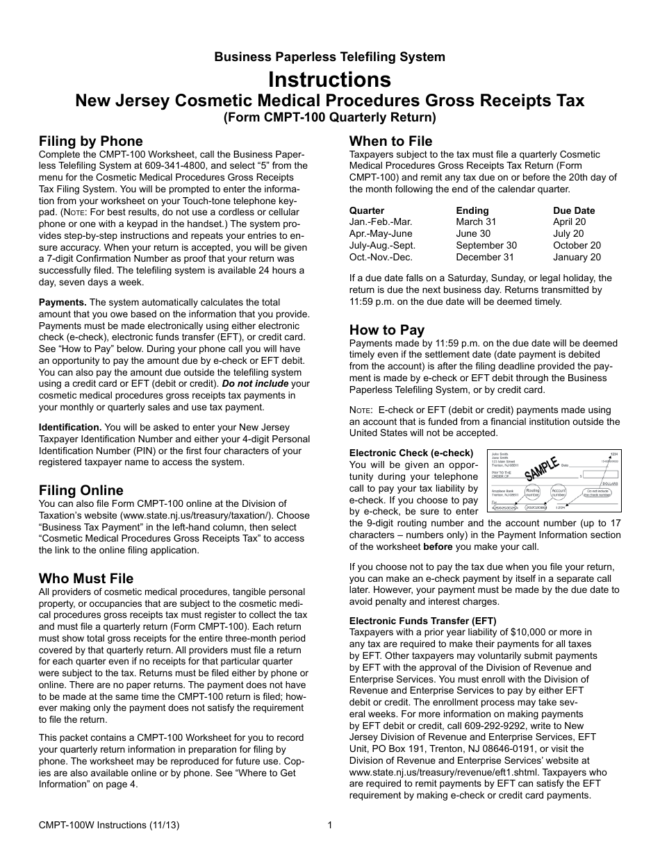 Download Instructions for Form CMPT-100W New Jersey Cosmetic Medical ...