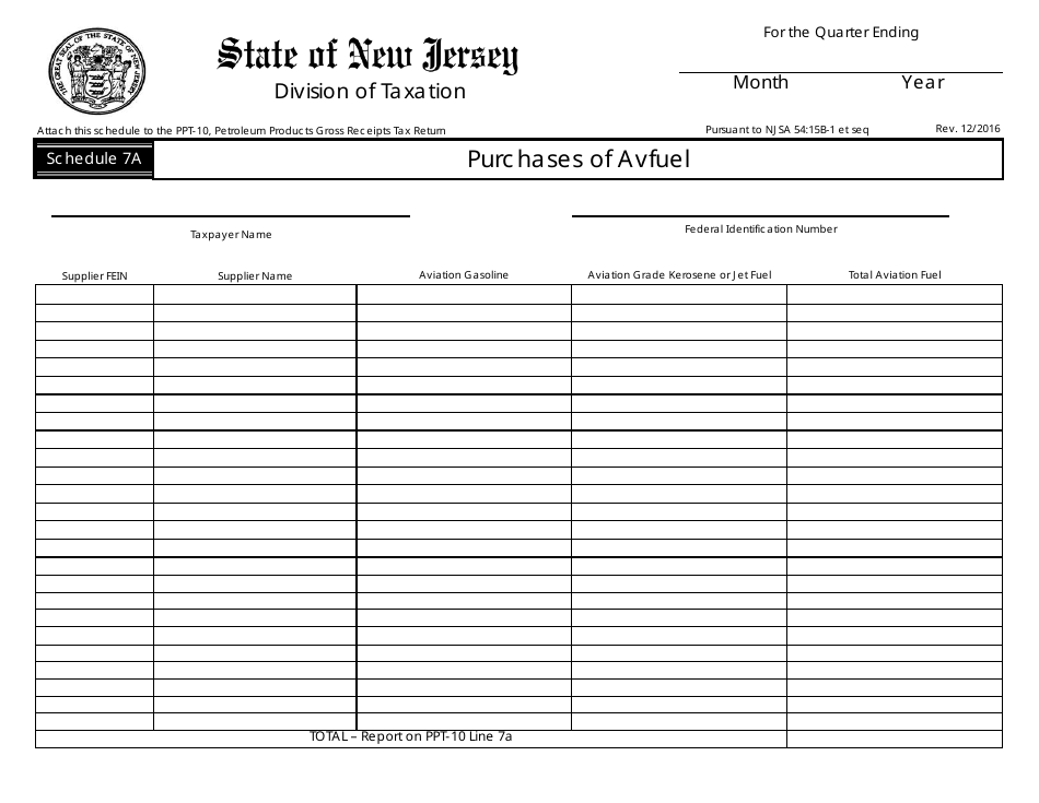 Form PPT-10 Schedule 7A - Fill Out, Sign Online and Download Printable ...