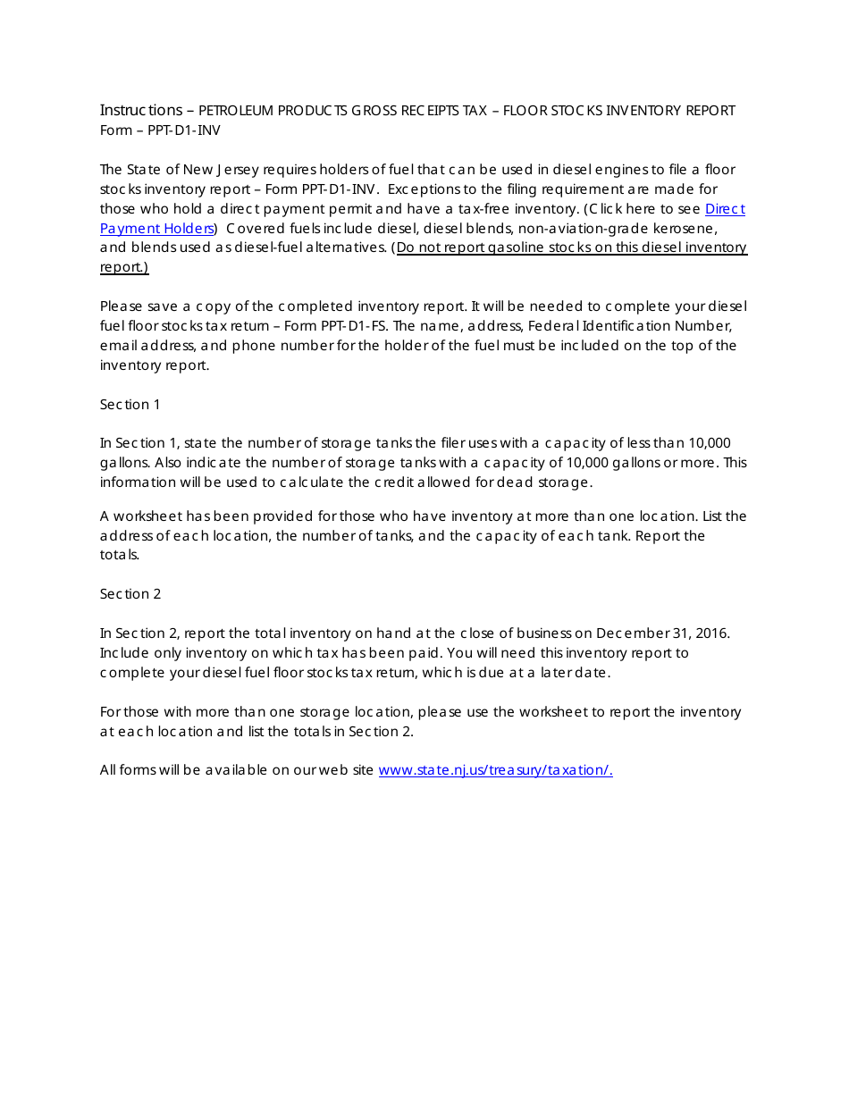 Download Instructions for Form PPT-D1-INV Floor Stocks Inventory Report ...