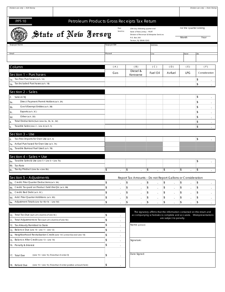 Form PPT-10 - Fill Out, Sign Online and Download Printable PDF, New ...