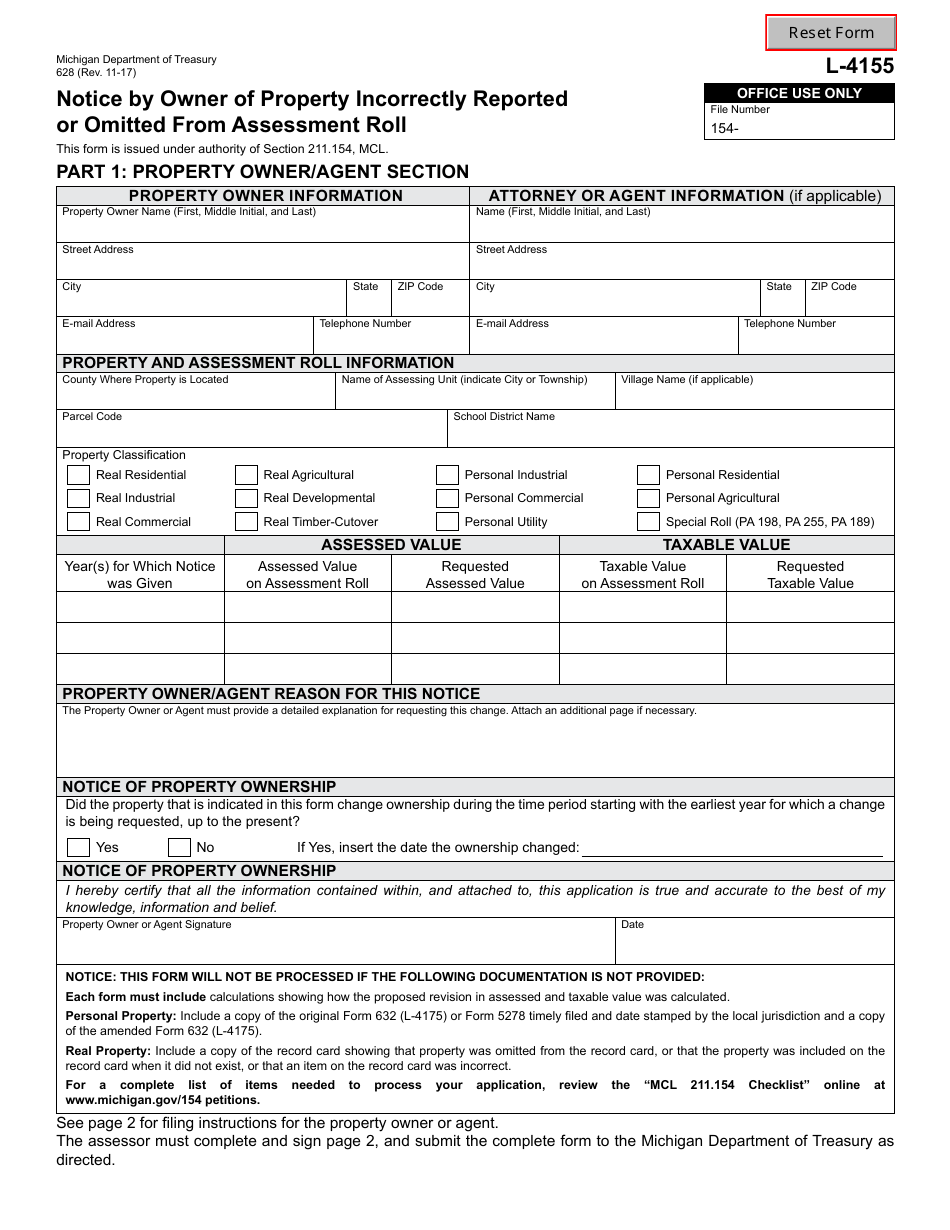 Form 628 - Fill Out, Sign Online and Download Fillable PDF, Michigan ...