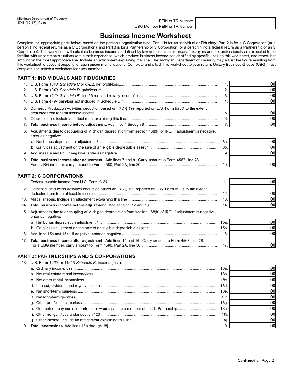 Form 4746 - Fill Out, Sign Online and Download Printable PDF, Michigan ...