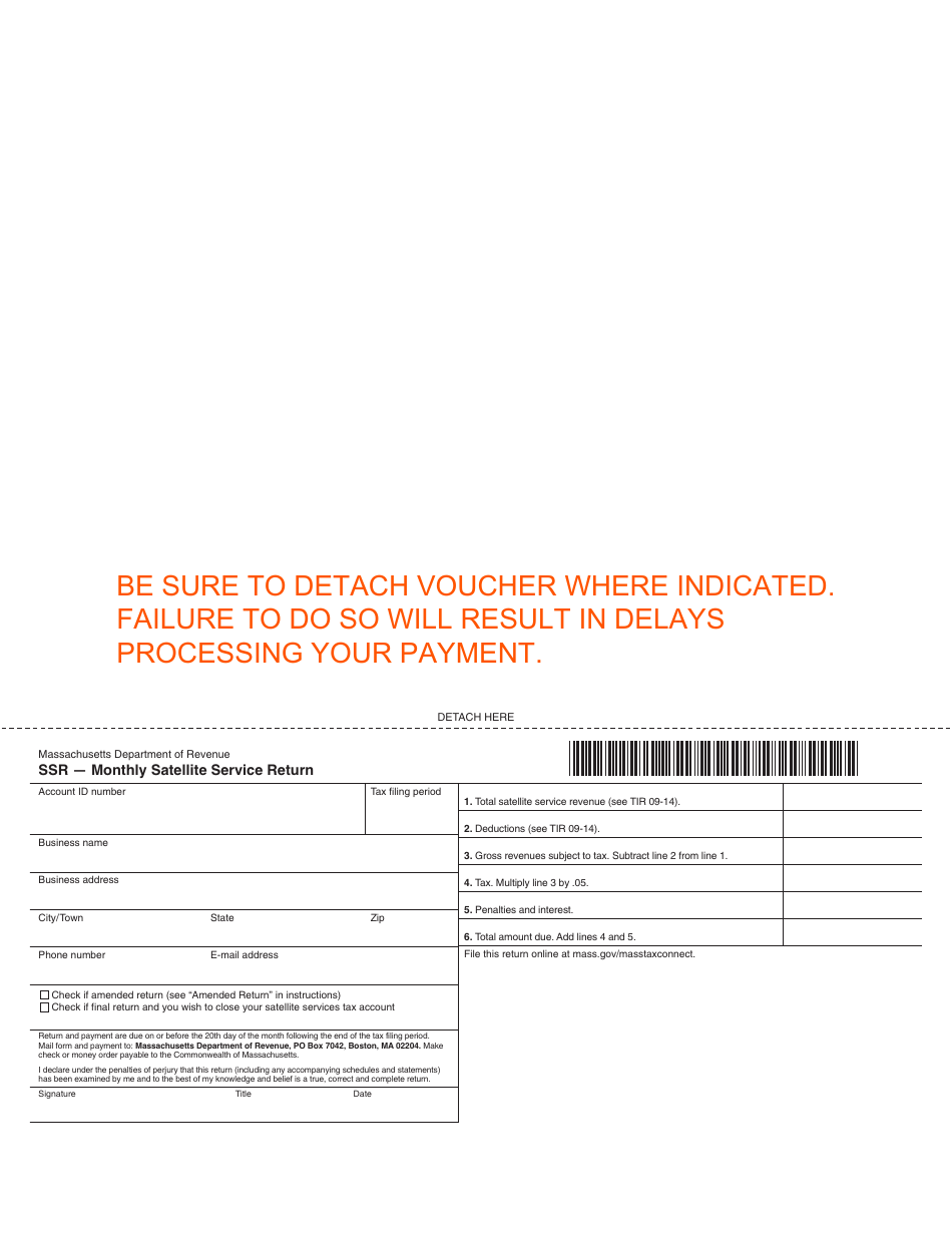 Form SSR Download Printable PDF or Fill Online Monthly Satellite ...