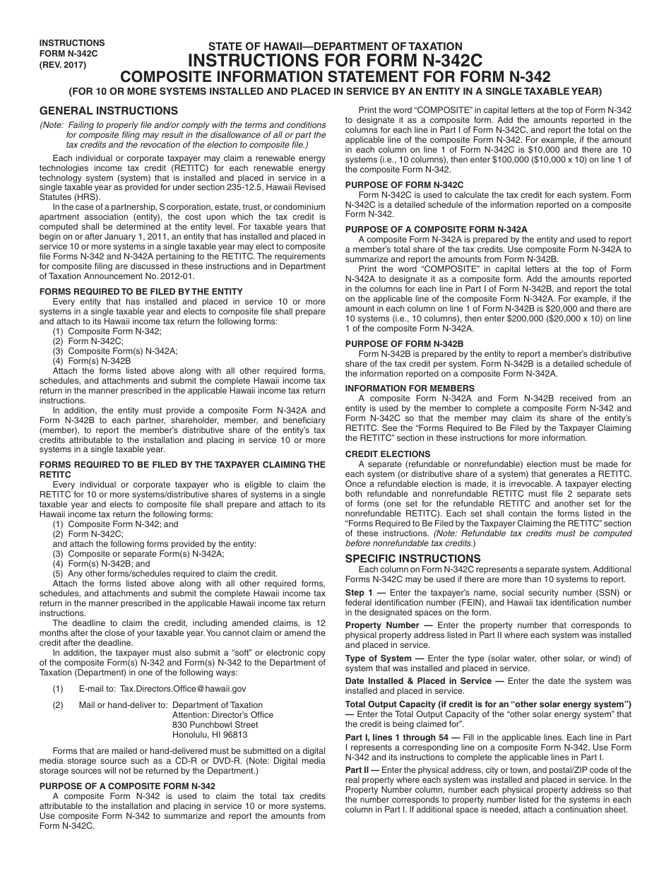 Download Instructions for Form N-342C Composite Information Statement ...