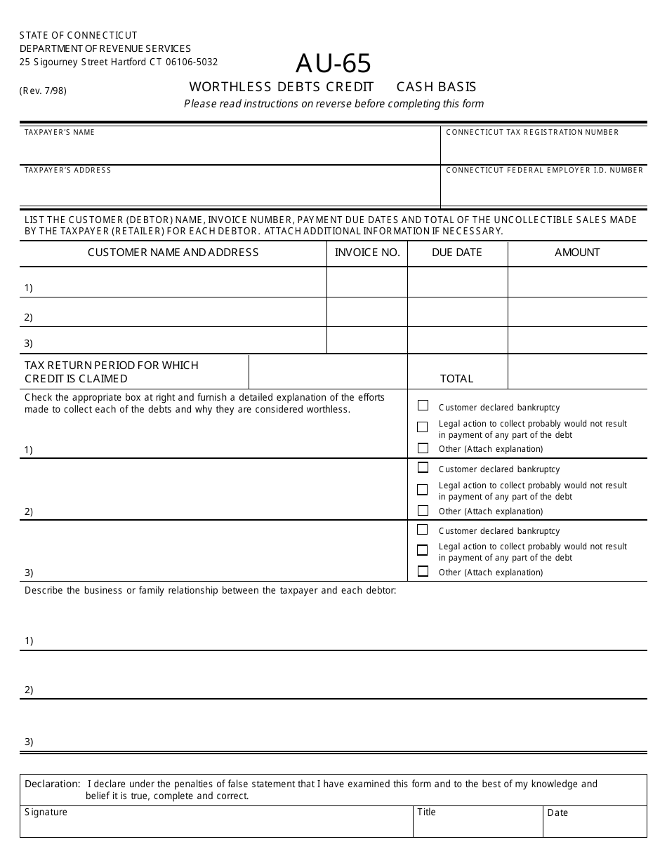 Form AU-65 - Fill Out, Sign Online and Download Printable PDF ...