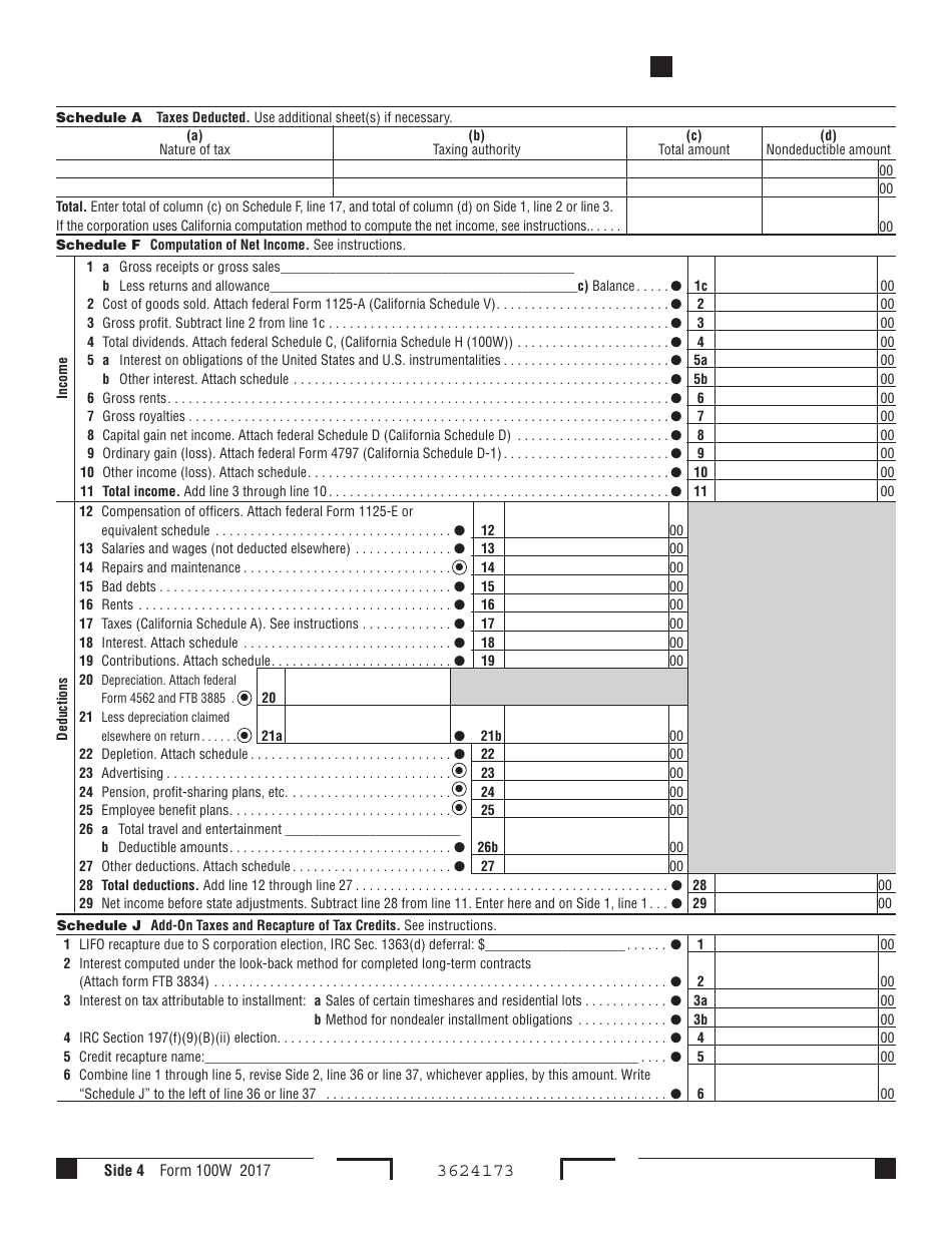 Form 100W - 2017 - Fill Out, Sign Online and Download Printable PDF ...