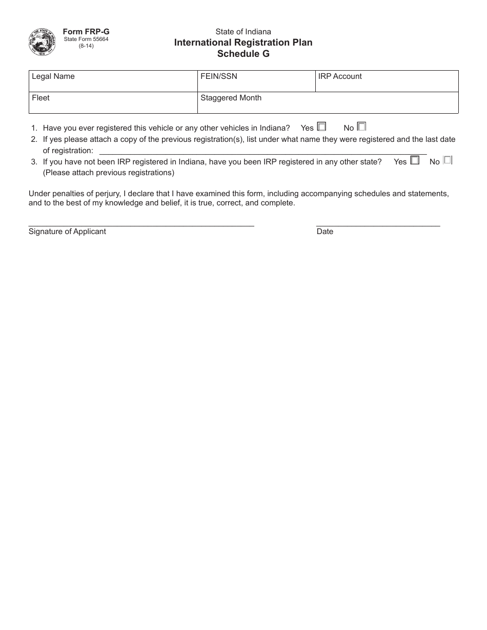 State Form 55664 (FRP-G) Schedule G - Fill Out, Sign Online and ...