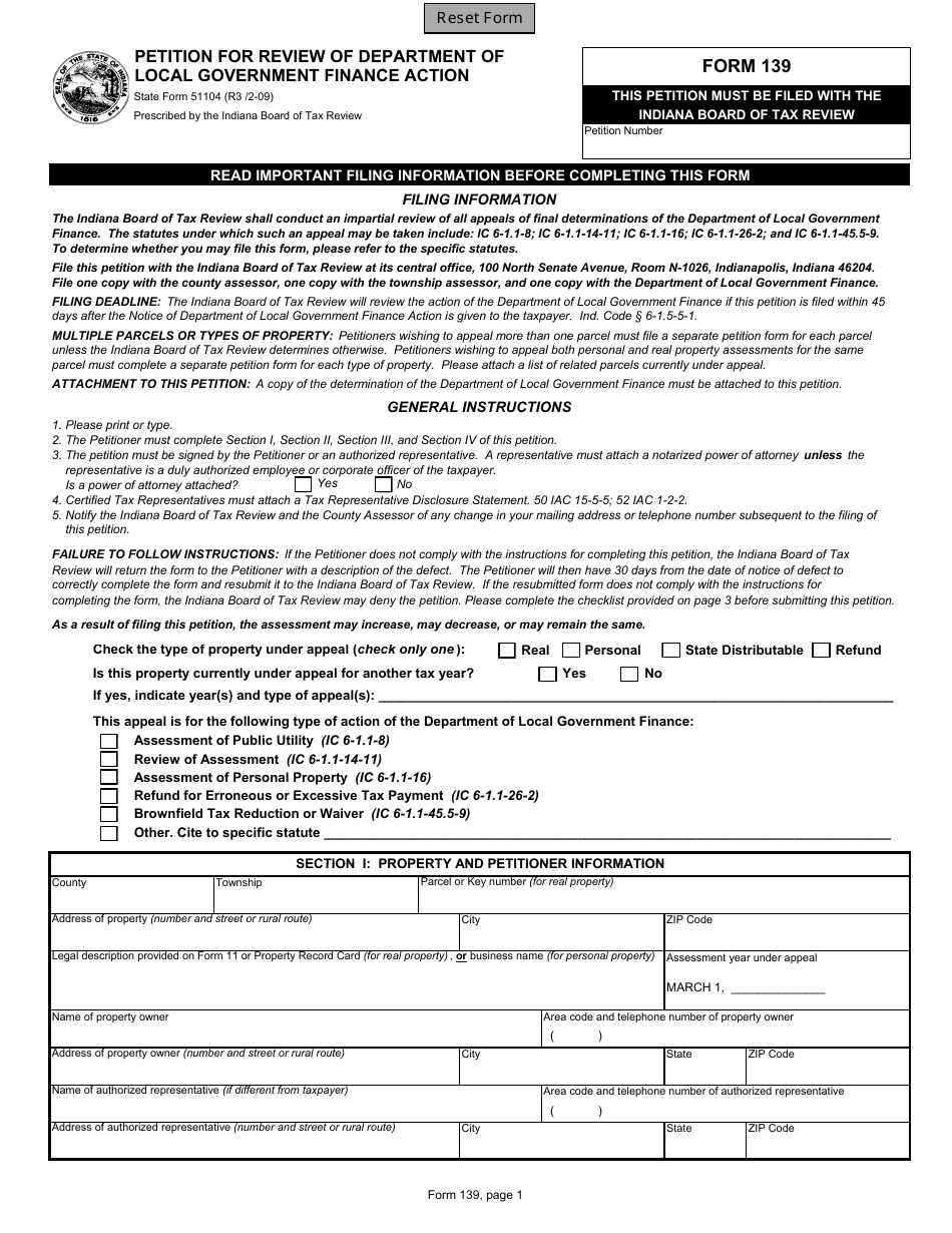 State Form 51104 (139) - Fill Out, Sign Online and Download Fillable ...