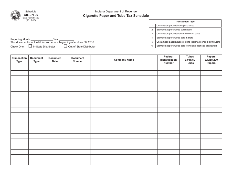 Form CIG-PT (State Form 55599) Schedule CIG-PT-S - Fill Out, Sign ...