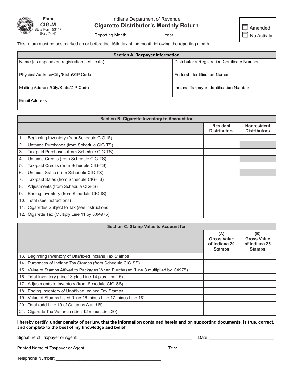 Form CIG-M (State Form 53417) - Fill Out, Sign Online and Download ...