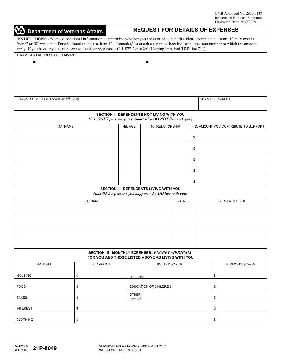 VA Form 21P-8049 - Fill Out, Sign Online and Download Fillable PDF ...