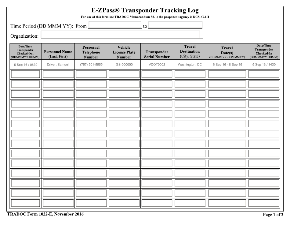 TRADOC Form 1022-E - Fill Out, Sign Online and Download Fillable PDF ...