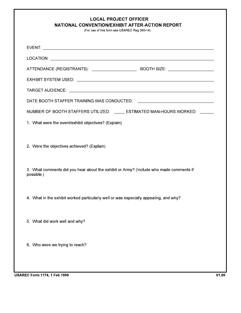 USAREC Form 1174 - Fill Out, Sign Online and Download Fillable PDF ...